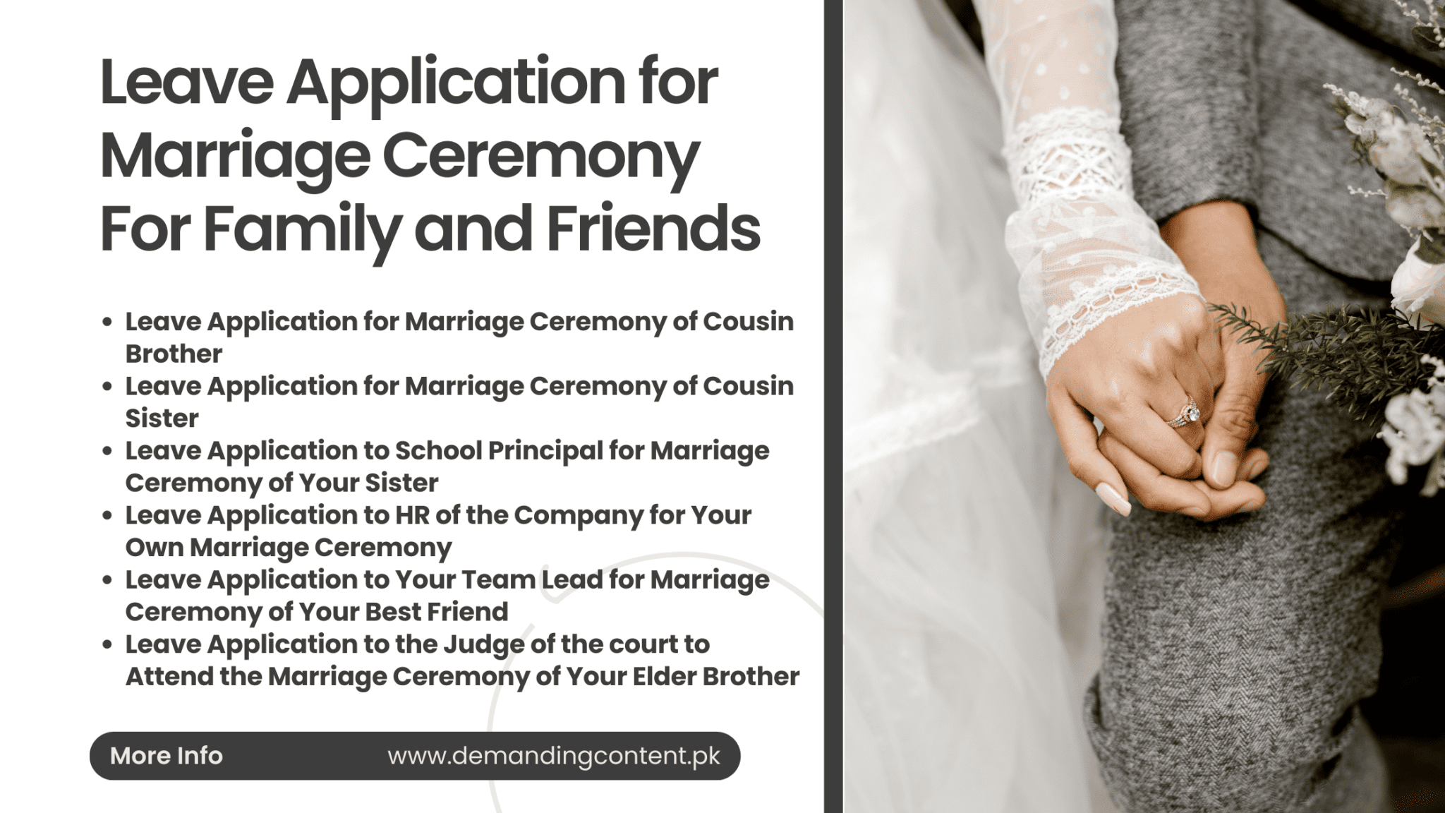 Leave Application for Marriage Ceremony For Family and Friends